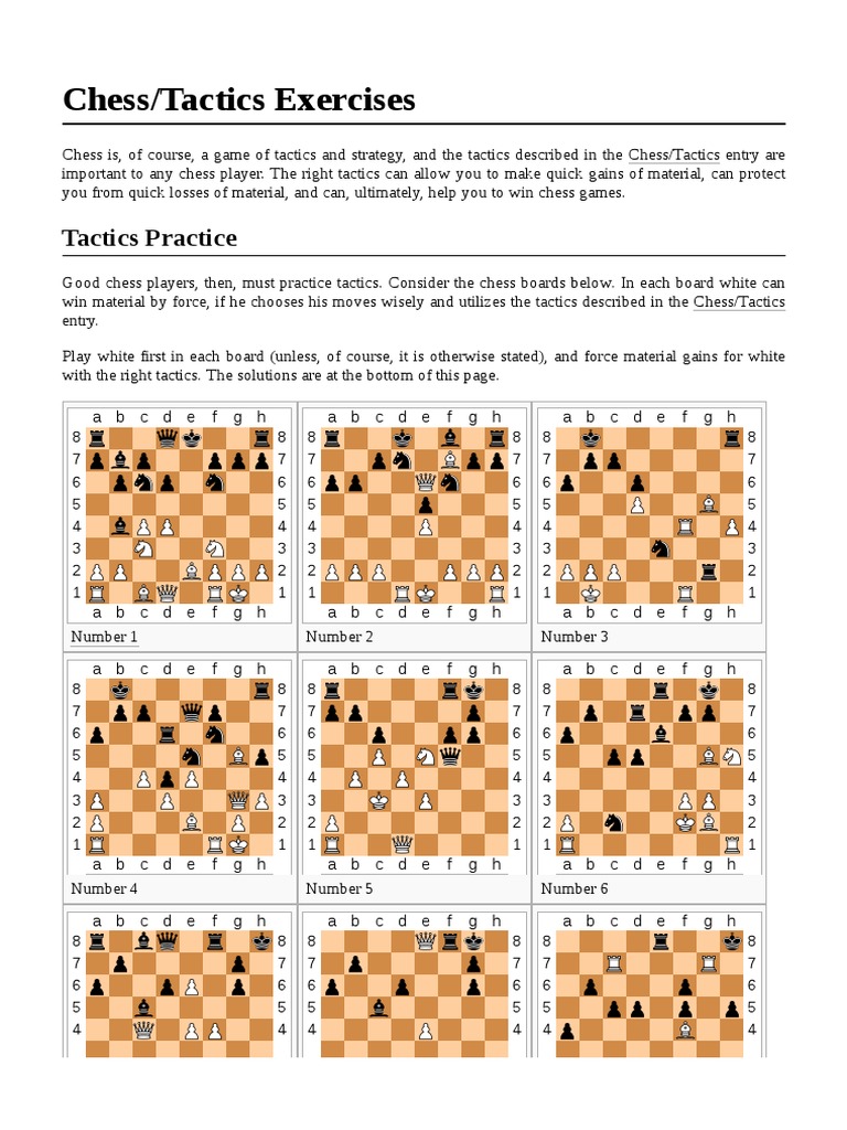 Chess Tactics Exercises | PDF | Chess Openings | Chess