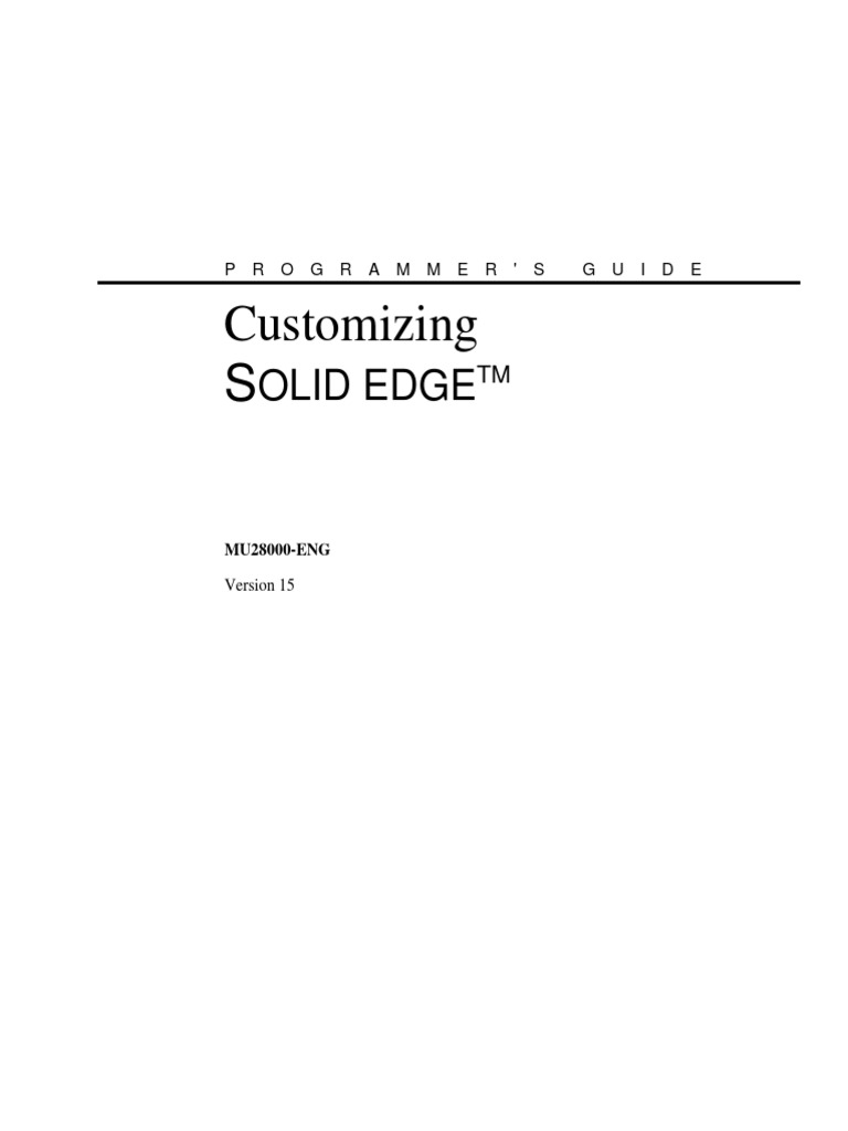Solid Edge Customization | PDF | Component Object Model | Microsoft Excel