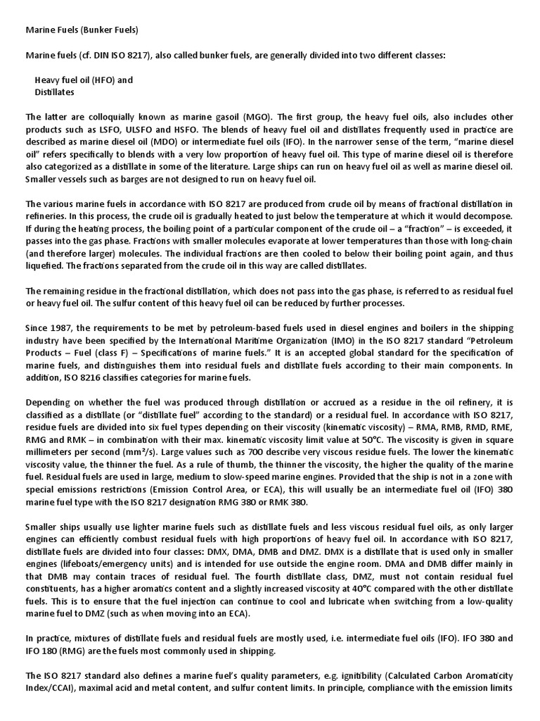 Marine Fuels Explained: MDO, IFO, HFO and More | PDF | Fuel Oil ...