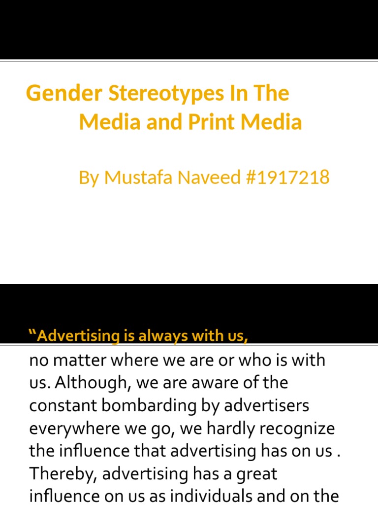 Gender Stereotypes PPT Mustafa Naveed | PDF | Gender | Gender Studies