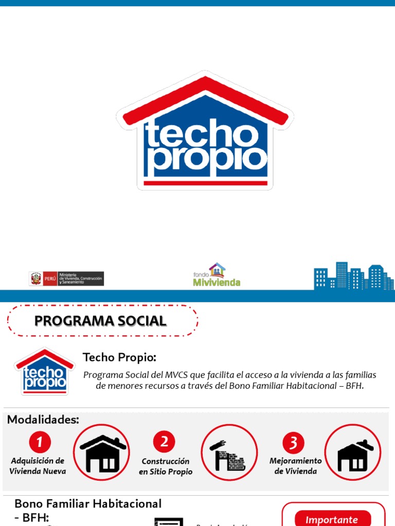 Programa Social Techo Propio: Una Guía para la Inscripción al Programa ...