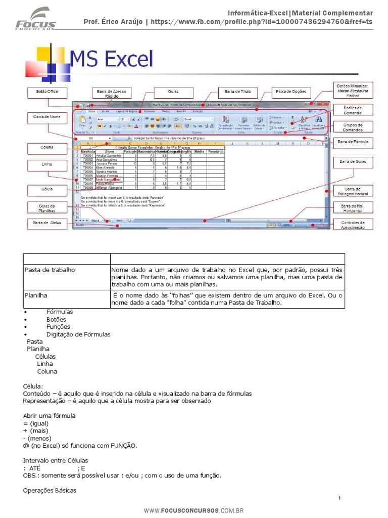 Informática AULA 03 - PARTE 02 (Excel) | PDF | Microsoft Excel | Planilha