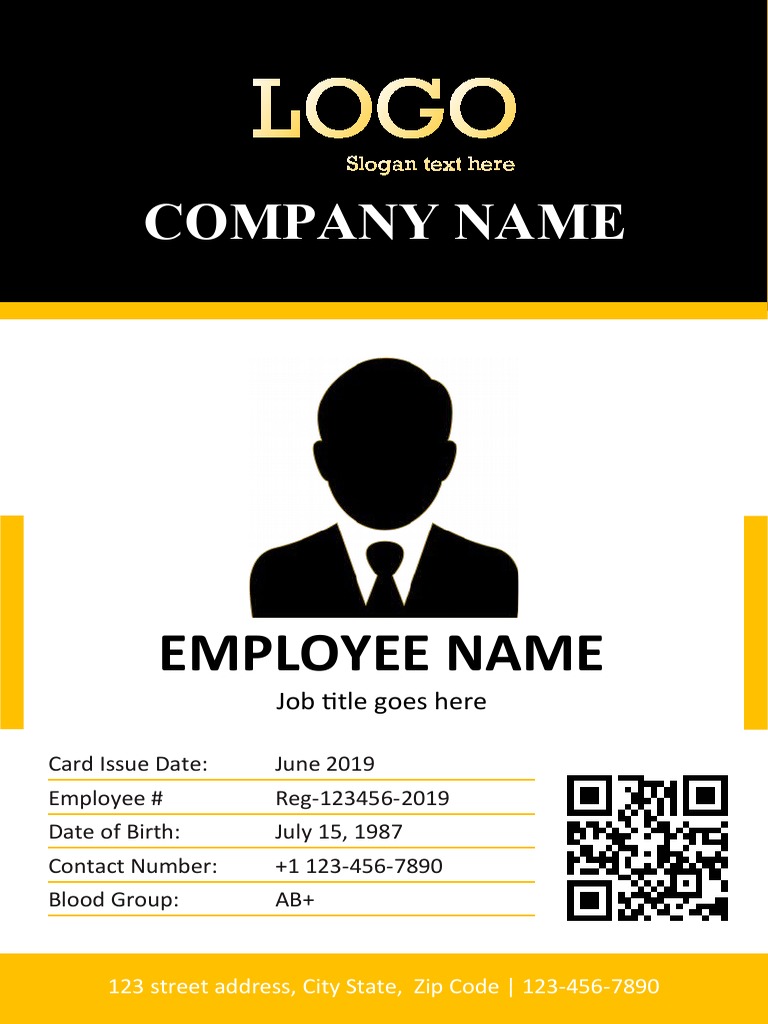 Construction Company Worker Id Card cr100 Size | PDF