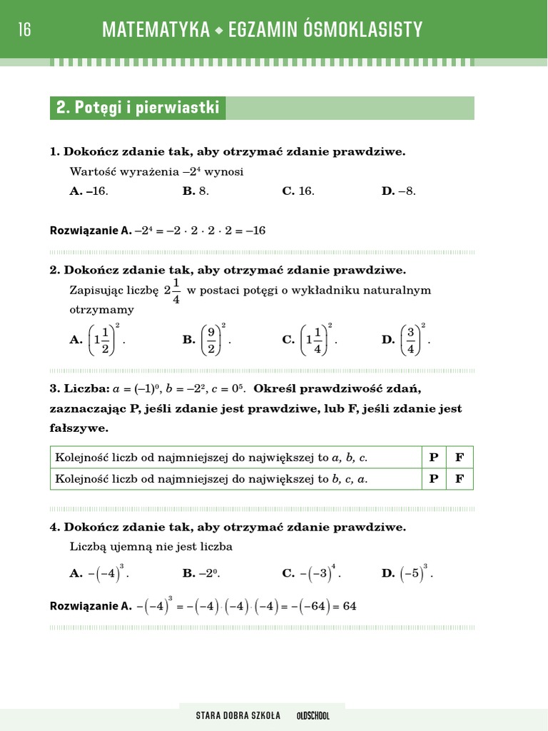 Potegi I Pierwiastki Zadania | PDF