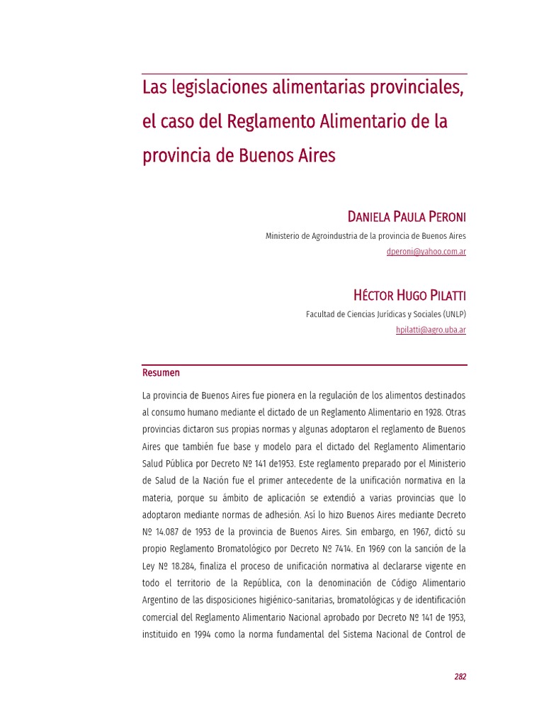 Evolución del Código Alimentario Argentino | PDF | Federación ...