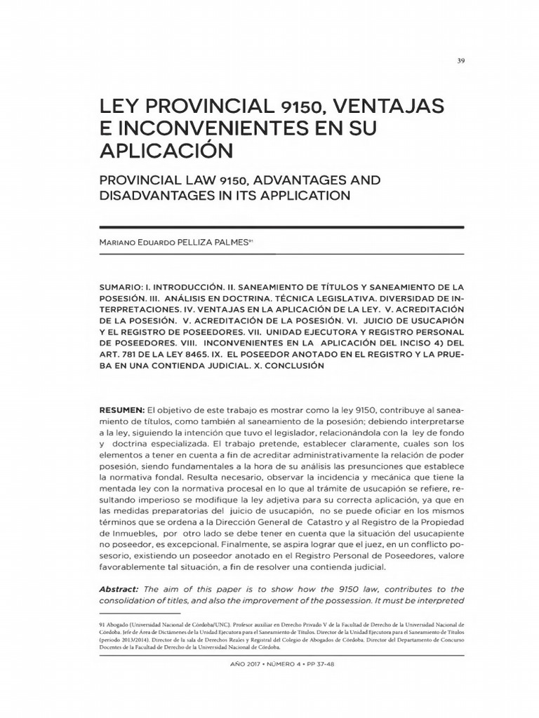 174-Texto Del Artículo-501-1-10-20200506 | PDF | Posesión (Ley) | Justicia