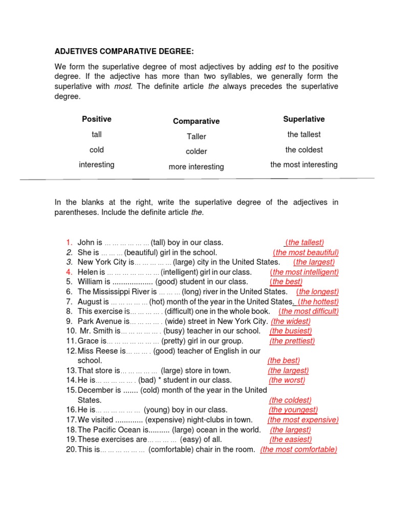 Adjetives Comparative Degree | PDF | Adjective | Linguistics