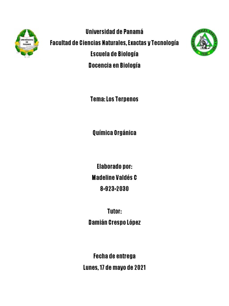 Los Terpenos Pdf Química Compuestos Químicos