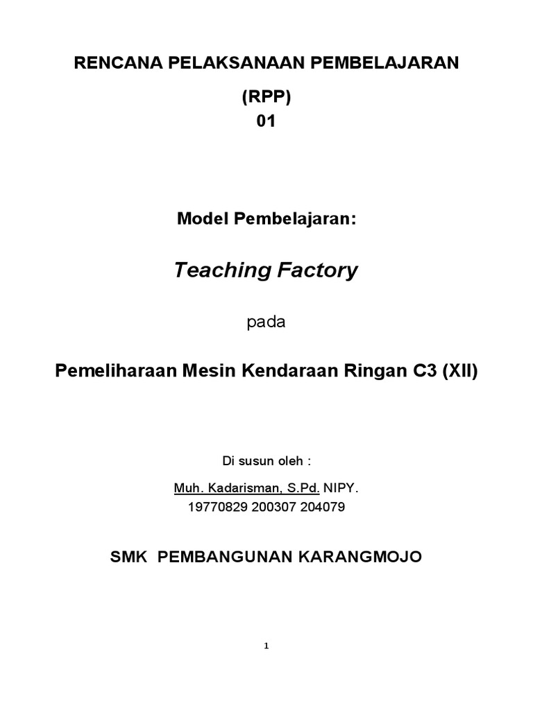 RPP Tefa PMKR 12 | PDF