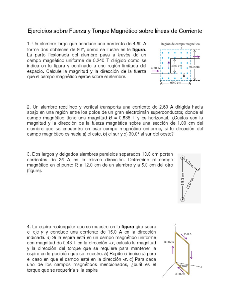 Fuerza y Torque Magnético Sobre Líneas de Corriente | PDF | Campo ...