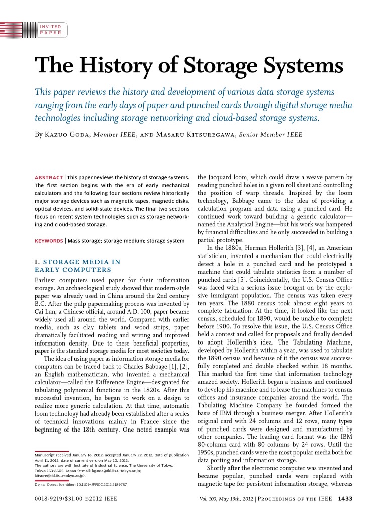 History of Storages | PDF | Hard Disk Drive | Computer Data Storage