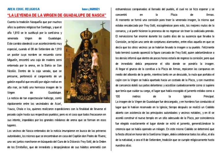 Leyenda de la Virgen de Guadalupe | PDF