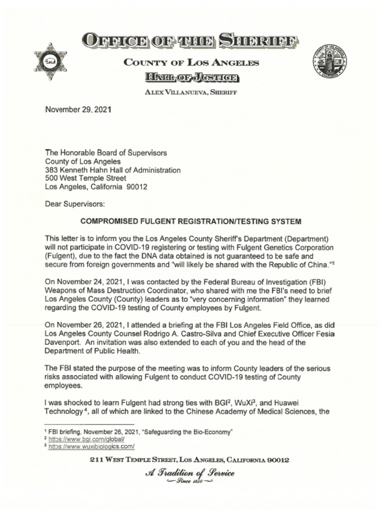 Sheriff Letter | PDF