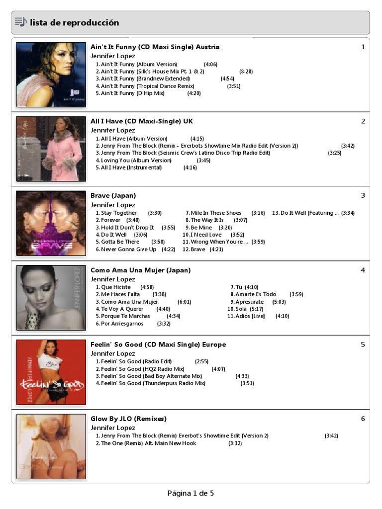 Jennifer Lopez | PDF | Works | American Pop Songs