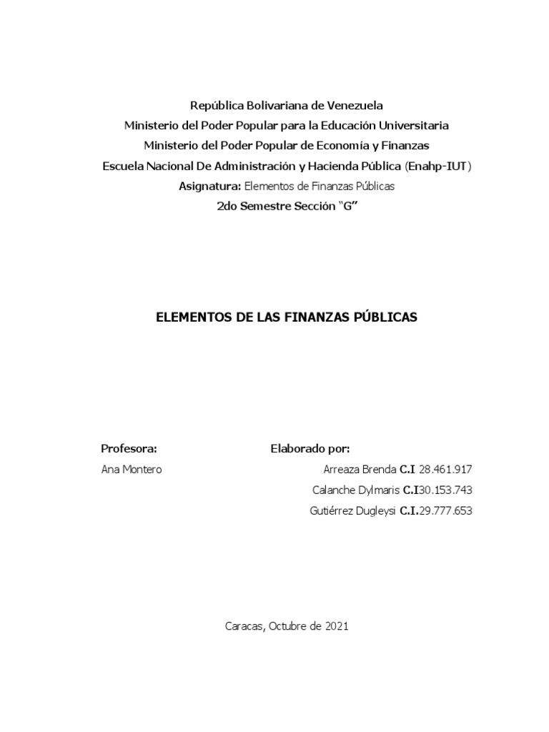 Elementos de Las Finanzas Publicas | PDF | Presupuesto | Impuestos
