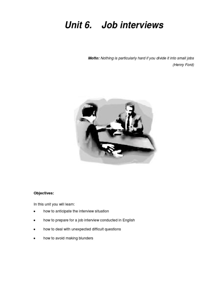 Unit 6 Interviews | PDF | Job Interview | Interview