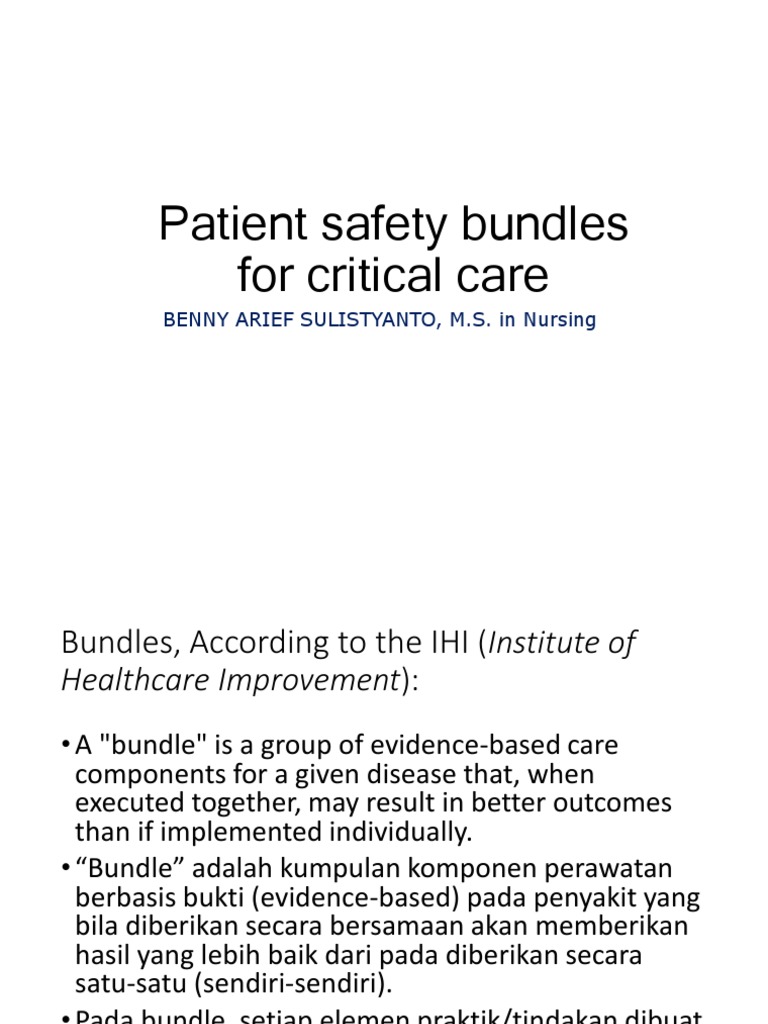 ICU Care Bundle | PDF | Sepsis | Intensive Care Medicine
