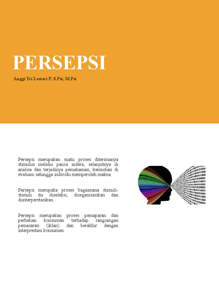 Persepsi Dalam Psikologi | PDF | Karier & Perkembangan