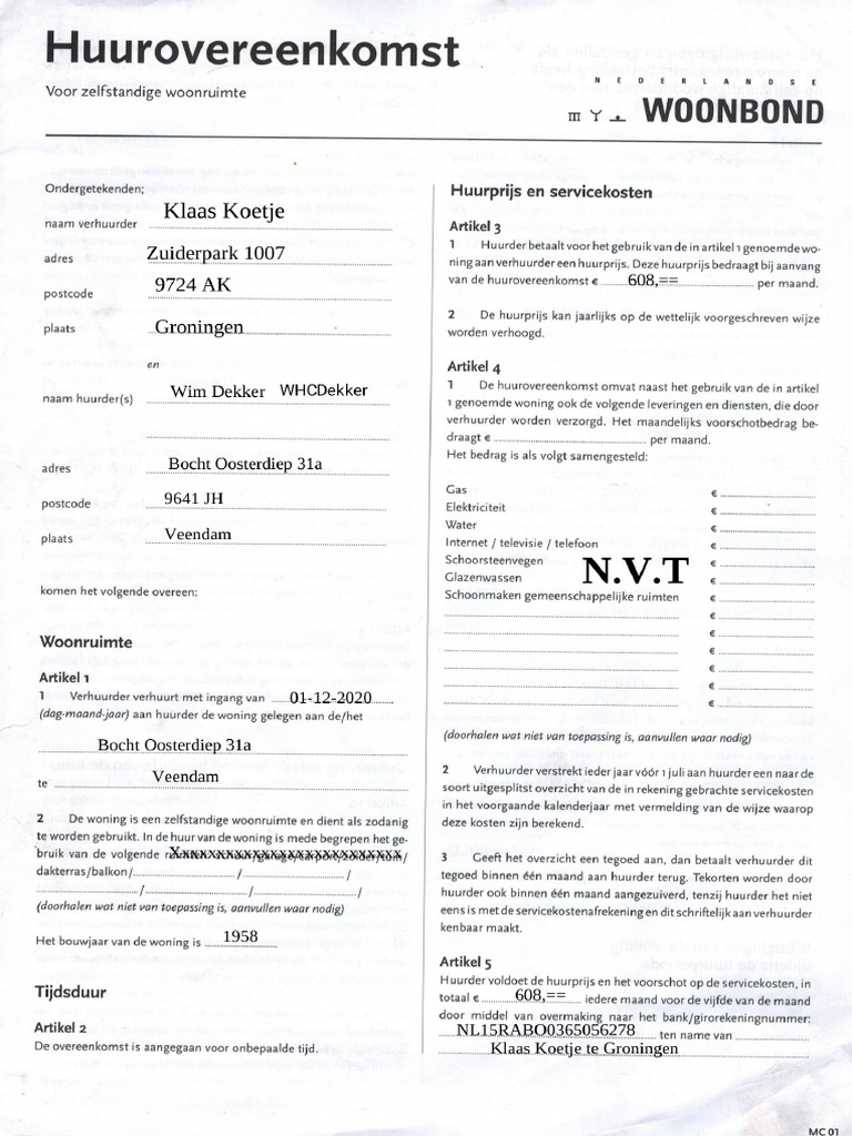 Huurcontract | PDF