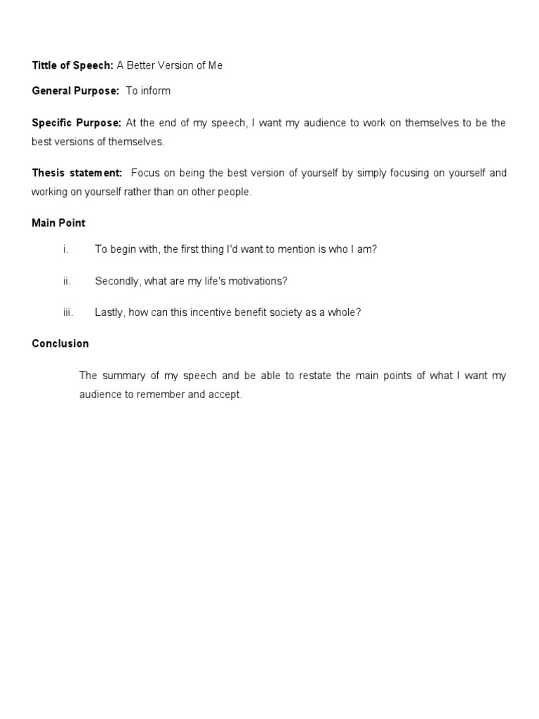 Tittle Of Speech Pdf