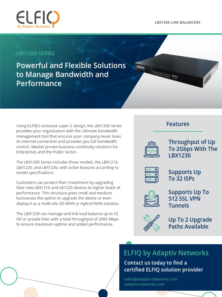 Elfiq LBX1200 Series For SD-WAN Product Sheet | PDF | Virtual Private ...