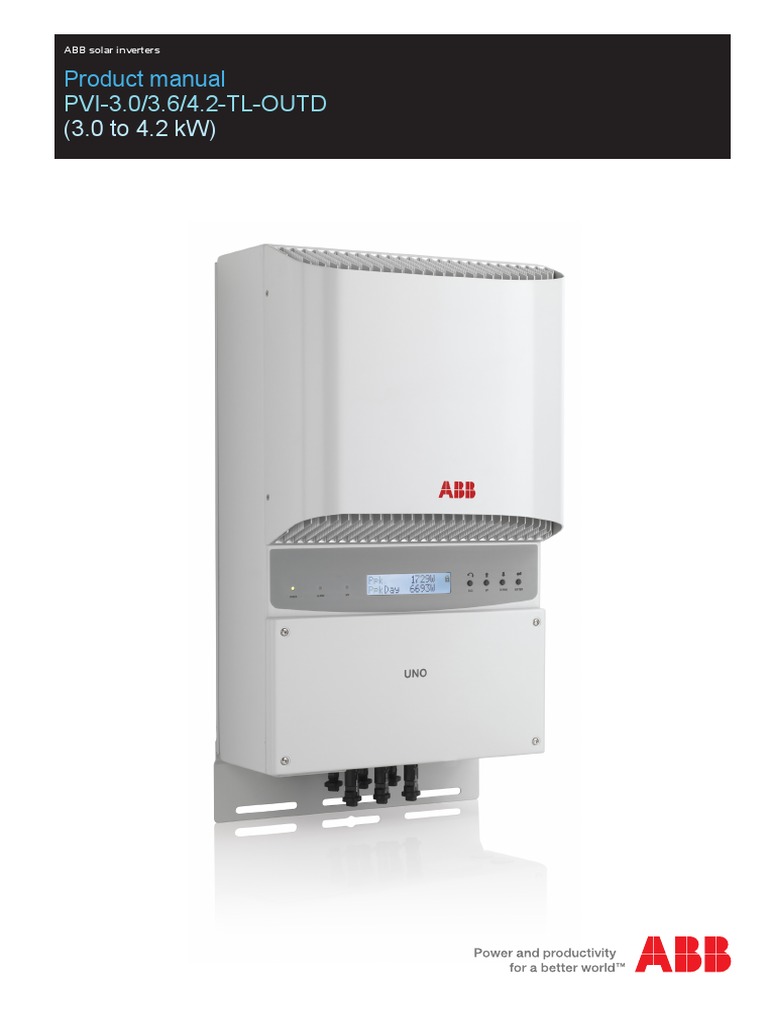 PVI 3.0 3.6 4.2 TL OUTD Product Manual en | PDF | Photovoltaic System ...