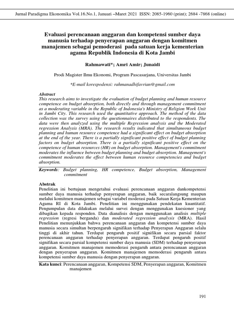 Jurnal Paradigma Ekonomika | PDF