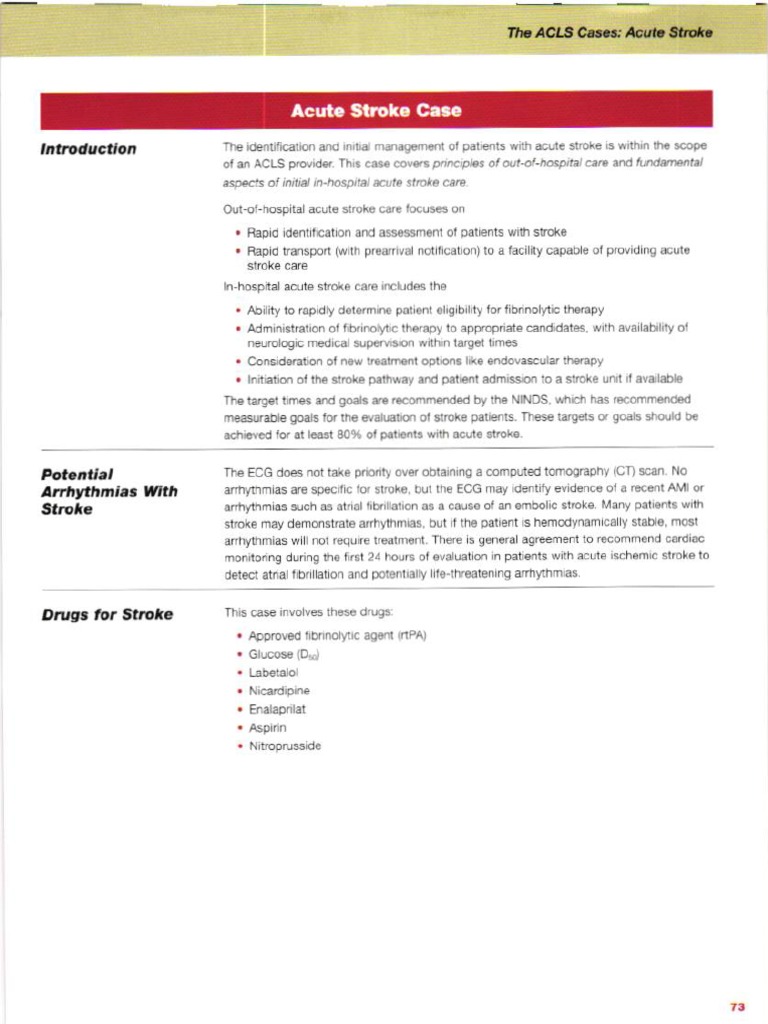 Stroke Case: Acute | PDF | Stroke | Ischemia