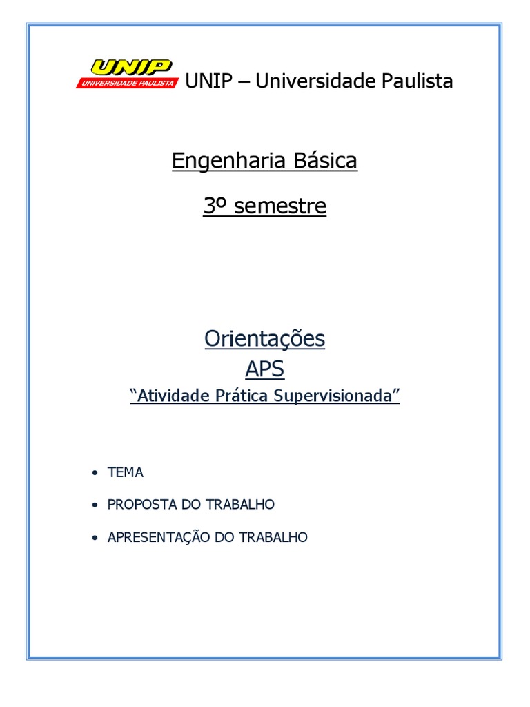 APS 3º Semestre Unip | PDF