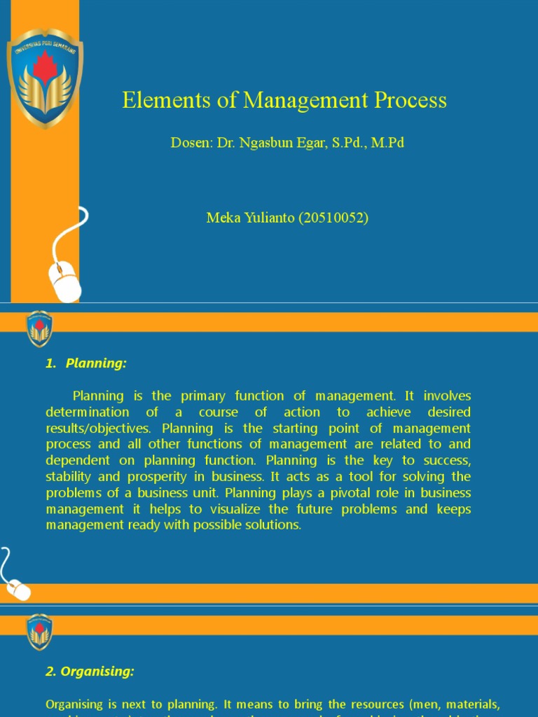Elements of Management Process FULL | PDF | Motivation | Motivational