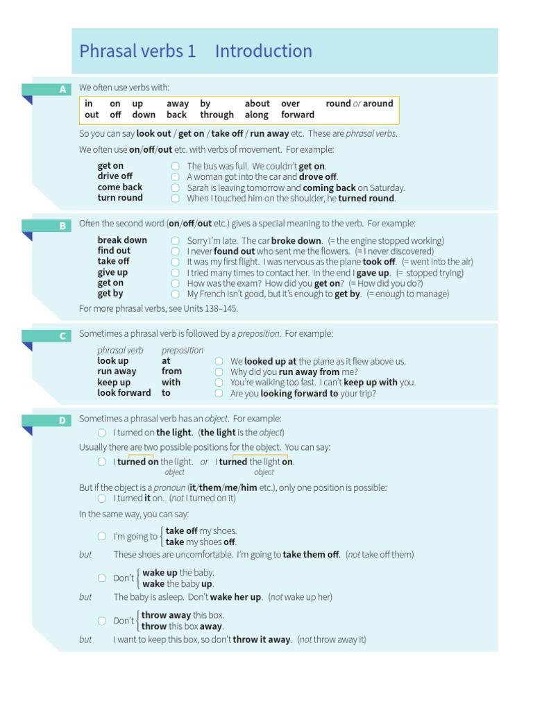 Phrasal Verb 1 Introduction | PDF | Object (Grammar) | Verb