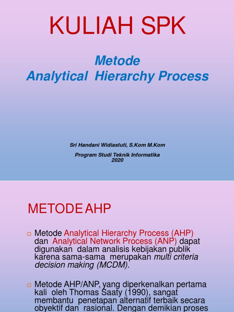 Metode AHP BR | PDF