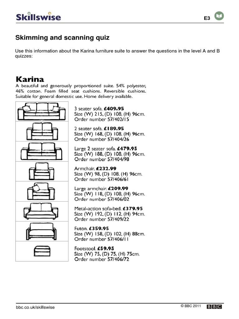 Skimming and Scanning Quiz | PDF | Phobia | Anxiety