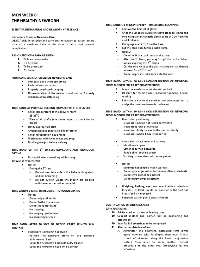 MCN Week 6: The Healthy Newborn: ST ND | PDF | Anatomical Terms Of ...