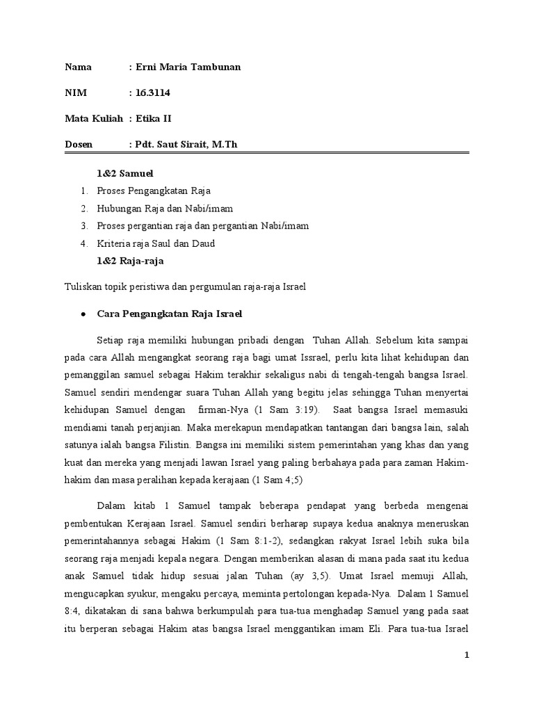 Etika (Samuel Dan Raja-Raja) | PDF