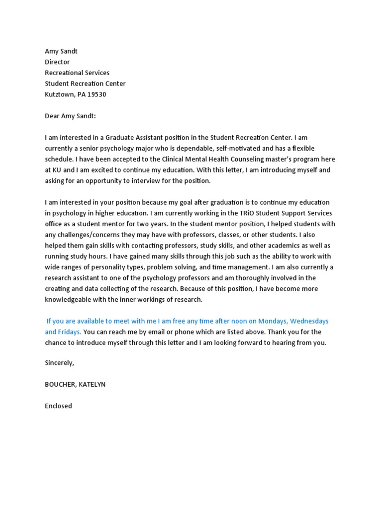 Cover Letter From GA Search | PDF | Career & Growth
