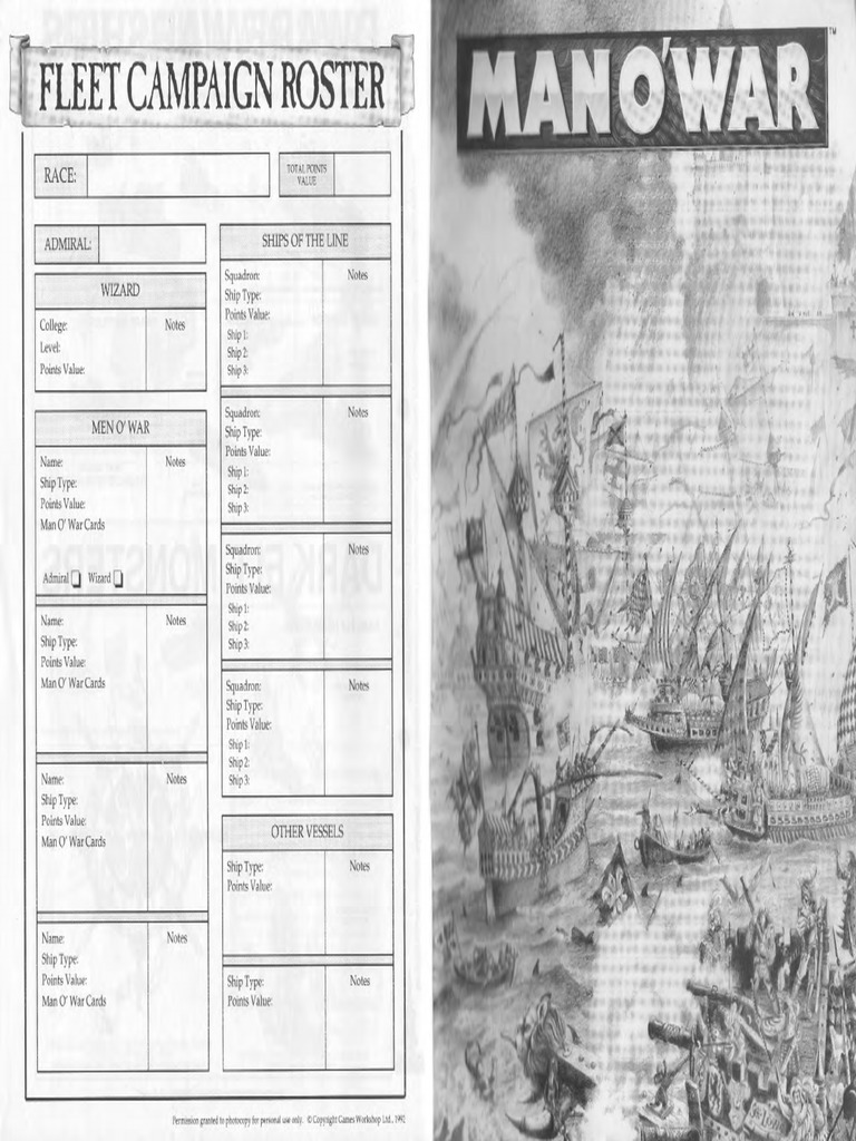 MOWrulebook - Man o War | PDF