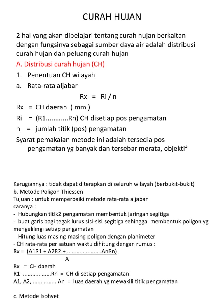 Curah Hujan | PDF | Metode & Bahan Ajar