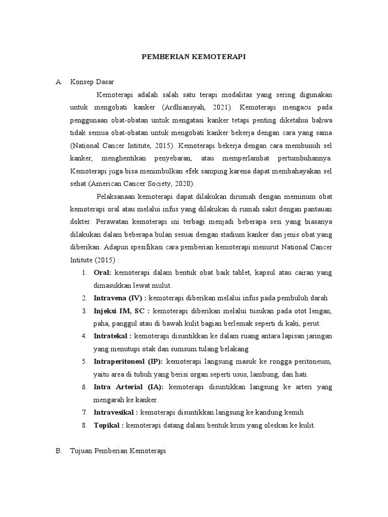 Pemberian Kemoterapi | PDF