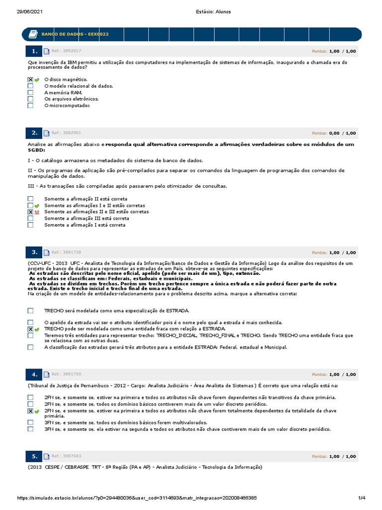 Prova - Banco de Dados | PDF | Bancos de dados | Dados