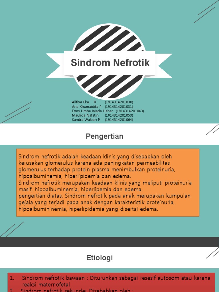 Sindrom Nefrotik PPT Presentasi Kel 2 | PDF