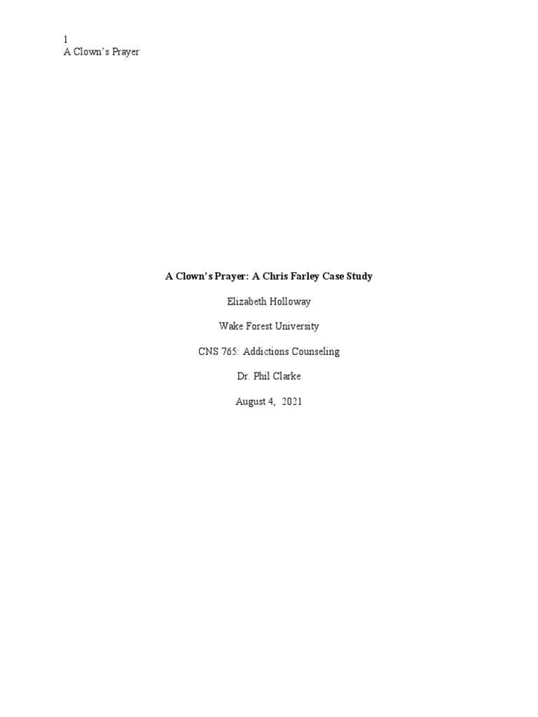 A Clown's Prayer: A Chris Farley Case Study | Descargar gratis PDF | Drug Rehabilitation | Major ...