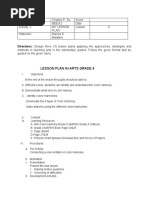 Visual Arts Lesson Plan - Grade 5 ACTs | PDF | Lesson Plan | Design