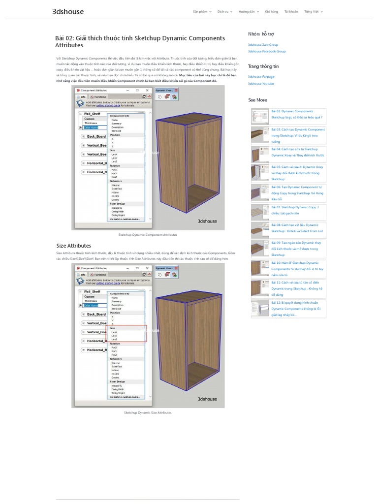 Bài 02_ Giải thích thuộc tính Sketchup Dynamic Components Attributes ... Bài 02_ Giải thích thuộc tính Sketchup Dynamic Components Attributes ...