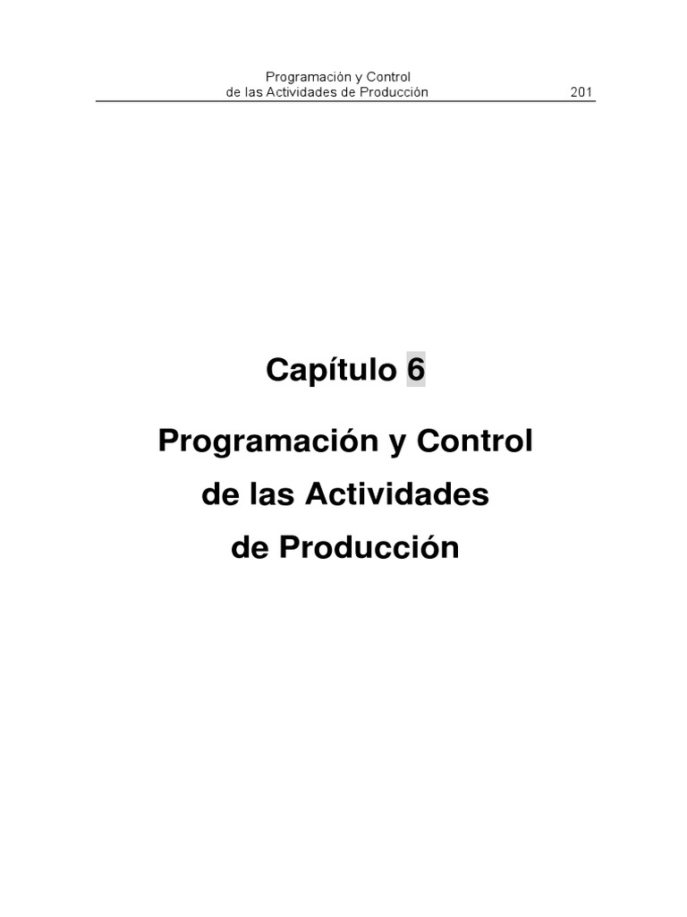6.-Program y Control Activ. de Producción-Cap | PDF | Programación de ...