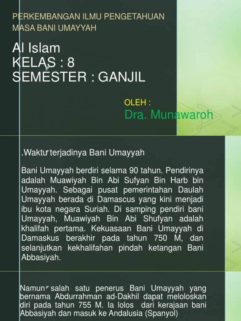 Perkembangan Ilmu Pengetahuan Masa Bani Umayyah (Ok 1) | PDF | Agama & Spiritualitas