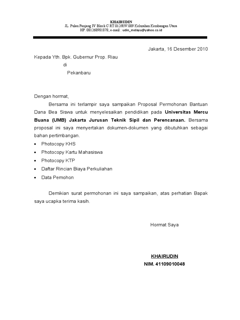 Proposal Beasiswa | PDF