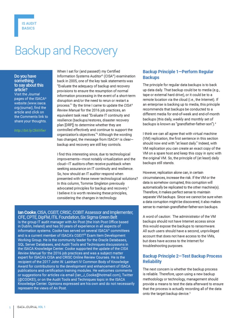 Backup-And-Recovery Joa Eng 0118 | PDF | Backup | Replication (Computing)