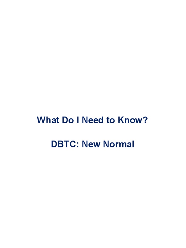 DBTC New Normal | PDF | Computing