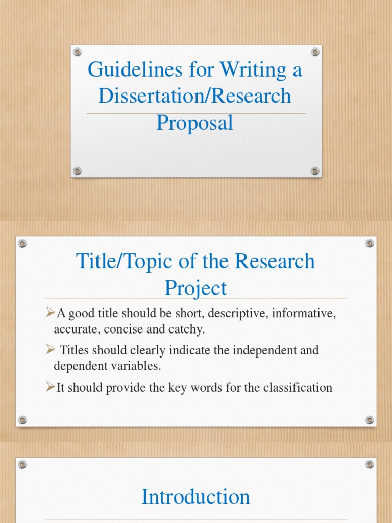 Guidelines For Writing A Dissertation Proposal | PDF | Scientific ...